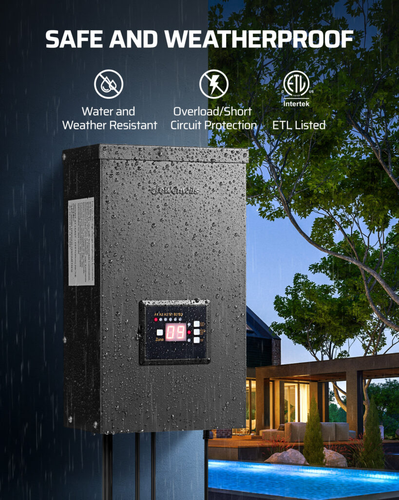 DEWENWILS 600W Low Voltage Landscape Transformer, 6 Independent Outputs ...