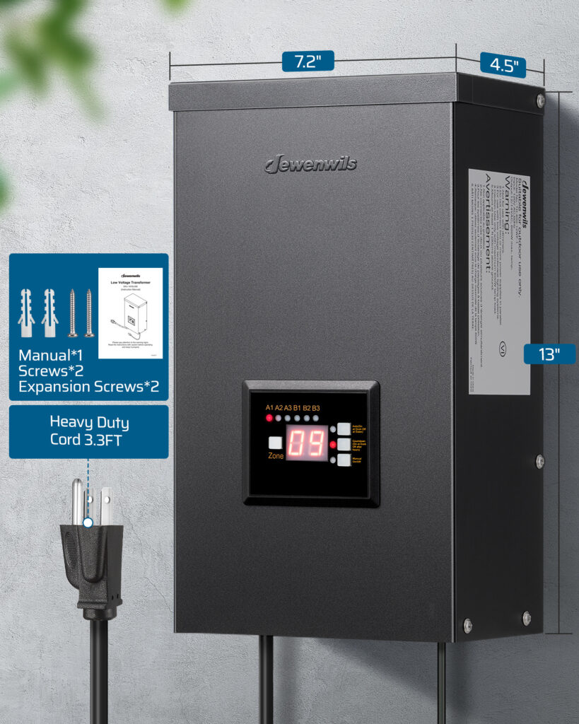DEWENWILS 600W Low Voltage Landscape Transformer, 6 Independent Outputs ...